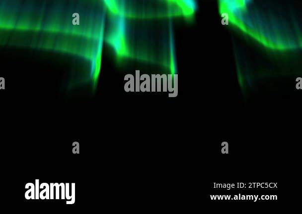 Aurora borealis lights on a sky overlay background. Bright green aurora ...