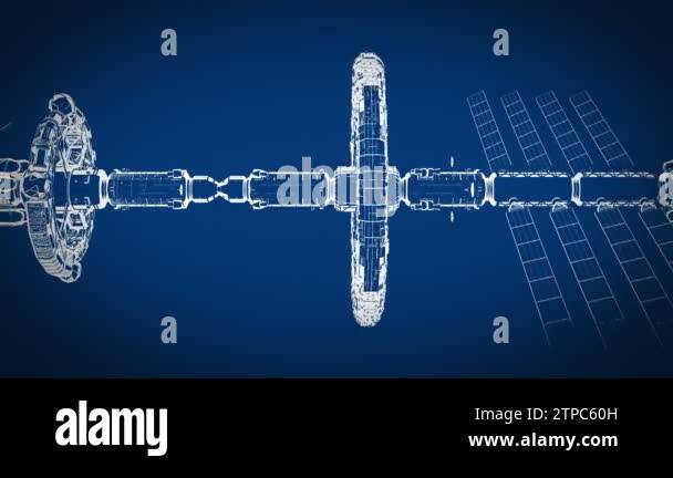 Blueprint animated, abstract technical drawing moves horizontally ...