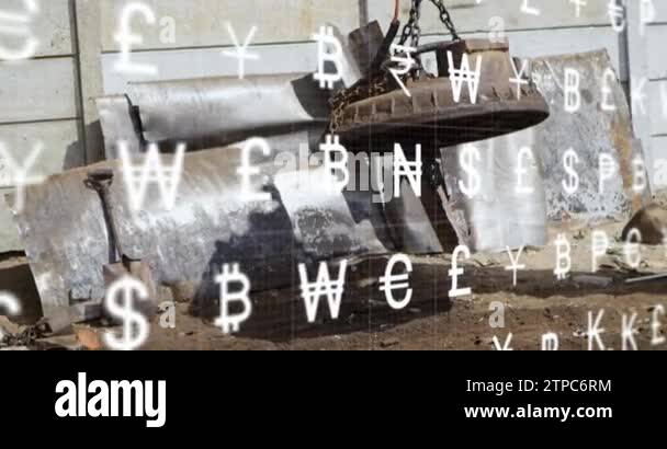 Animation of interface with multiple currency symbols against magnet ...