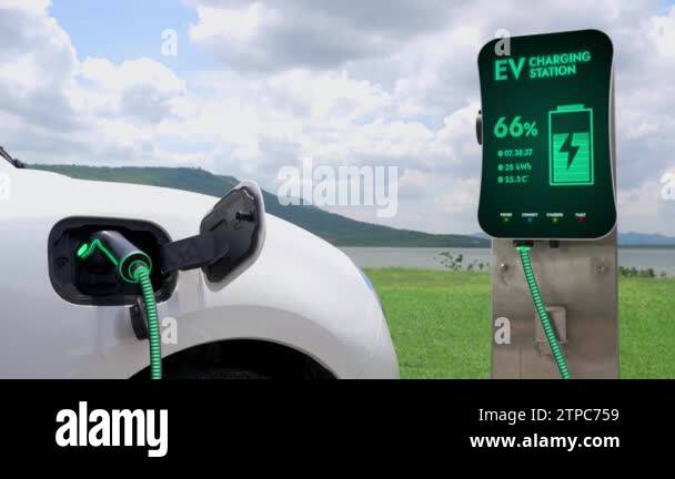 Eco-friendly electric car using clean energy recharge battery from ...