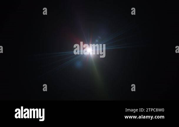 Loop center colorful star optical lens flares shine light rotation ...