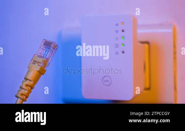 Cinemagraph of blinking signal connection status led lights in WiFi ...