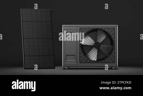 rotating fan of a heat pump energy with solar panel as a heater and ...