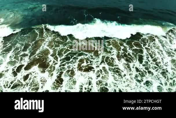 Waves sea water surface High quality video Bird's eye view, Drone top ...