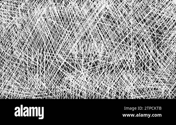 Animation sketch of white lines on a black screen. Texture of mesh ...