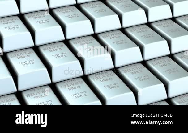Silver bars background, animation. 3D rendering Stock Video Footage - Alamy