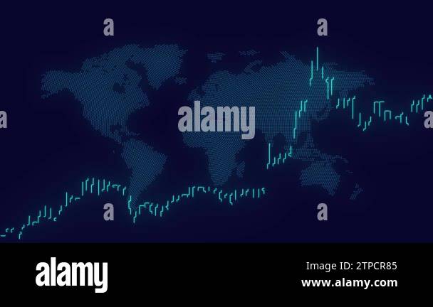 Forex Trading Graph chart over World map futuristic animation Stock ...