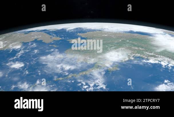 Bering Strait, separation between america and asia, on the planet earth from outer space Stock ...