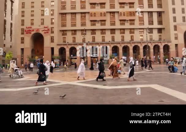 The Prophets Mosque Square in Medina, Saudi Arabia. This mosque ...