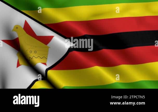 Zimbabwe Flag. Waving Fabric Satin Texture Flag of Zimbabwe 3D ...