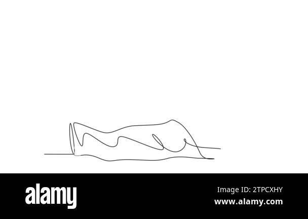 Self drawing animation of single line draw young doctor visiting ...