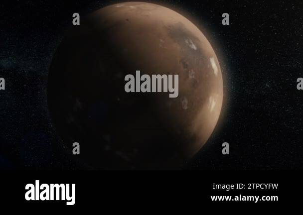 Mars Animation. Planet Mars in outer space, spinning around its axis ...