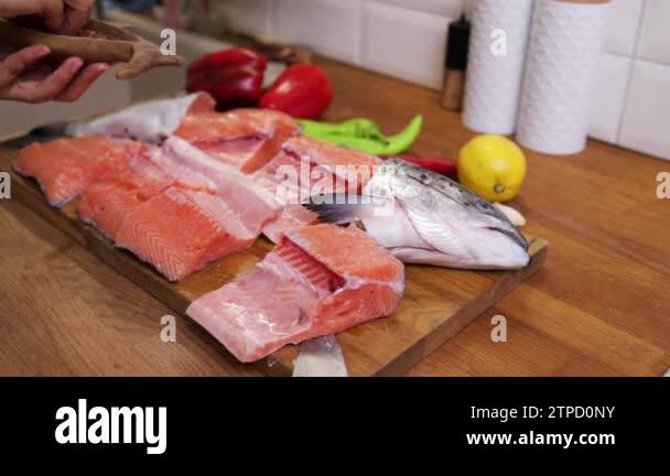Sea trout cooking preparation Stock Videos & Footage - HD and 4K Video ...