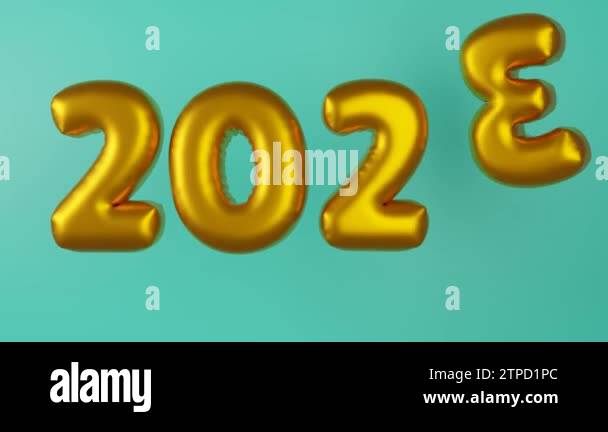 New Year, festive 3d animation of the date of 2024 new year. Numbers of ...