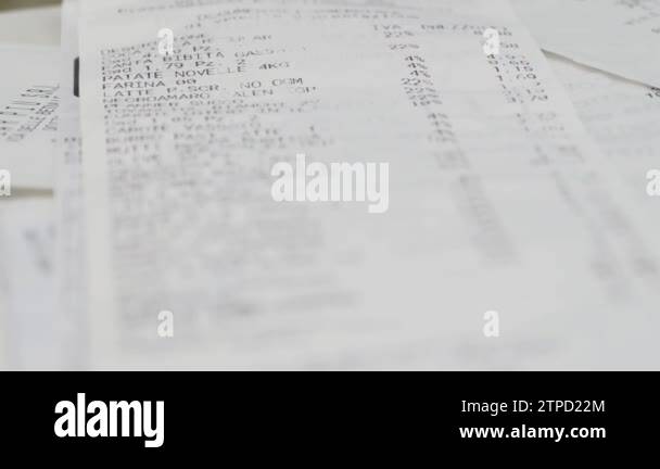 Rising prices and food shortages. Pile of overdue unpaid utility bills ...