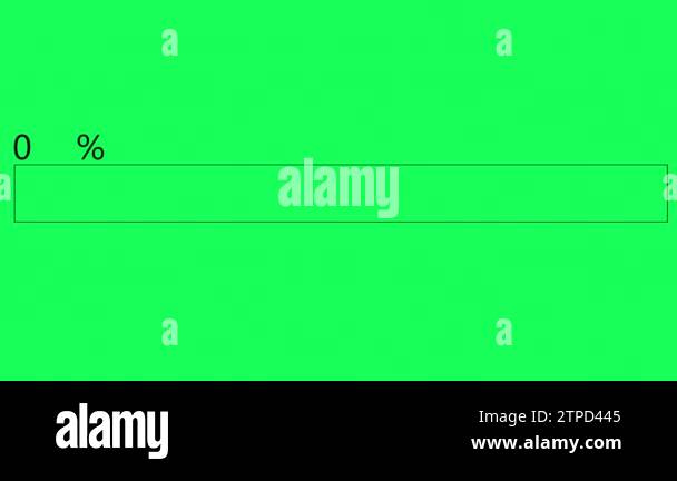 Black-colored progress bar animated on green screen. Animation of a ...