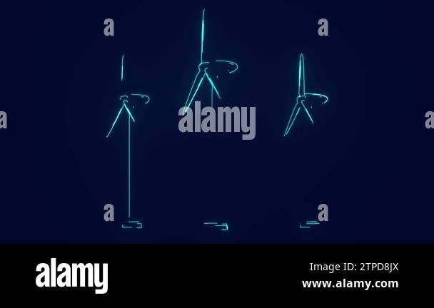 windmill Turbine wind power electricity generation green energy concept ...