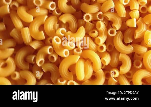 Uncooked Chifferi Rigati Pasta - Top View. Fat and Unhealthy Food ...