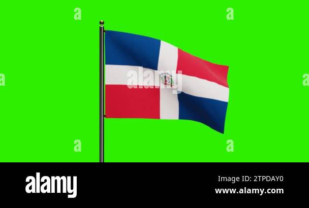 3D Rendered Dominican Republic National Flag Waving Animation with ...