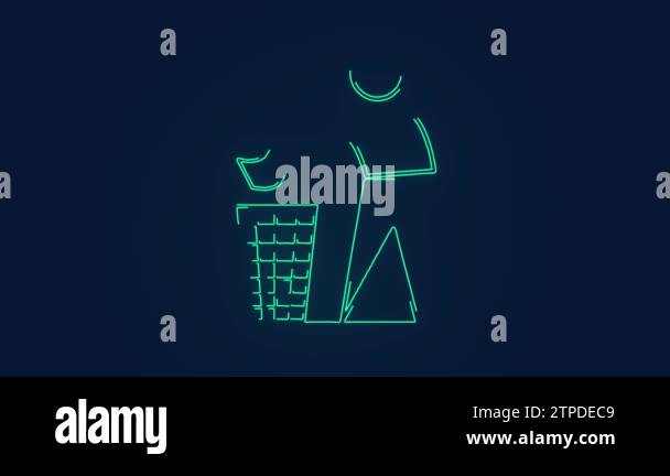 Dispose waste into recycle bin waste management animation Stock Video ...