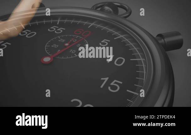 Animation of hand with light bulb and planet earth over stopwatch ...