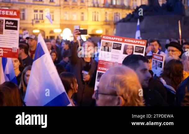 Demonstration Israel woman activist against kidnapping people by Hamas ...