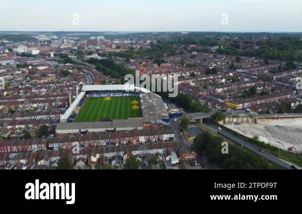 Aerial Footage of Luton Football Stadium Which is Located at Bury Park ...