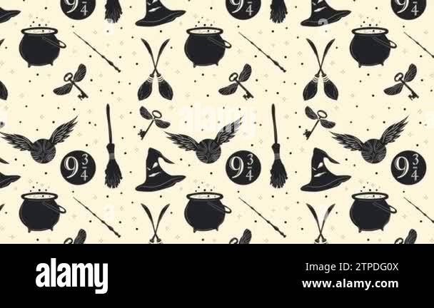 Doodle magic things from a wizard school animation Loop Background ...