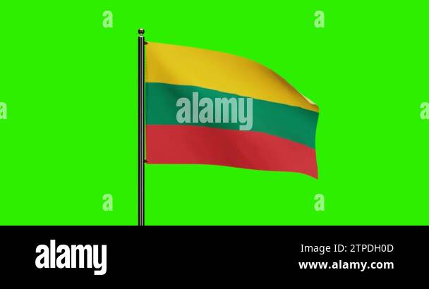 3D Rendered Lithuania National Flag Waving Animation with Realistic ...
