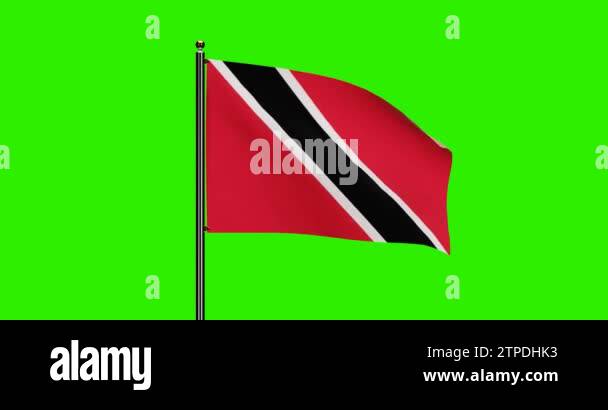 3D Rendered Trinidad and Tobago National Flag Waving Animation with ...