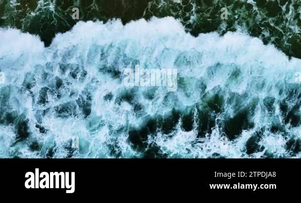 Waves sea water surface High quality video Bird's eye view, Drone top ...