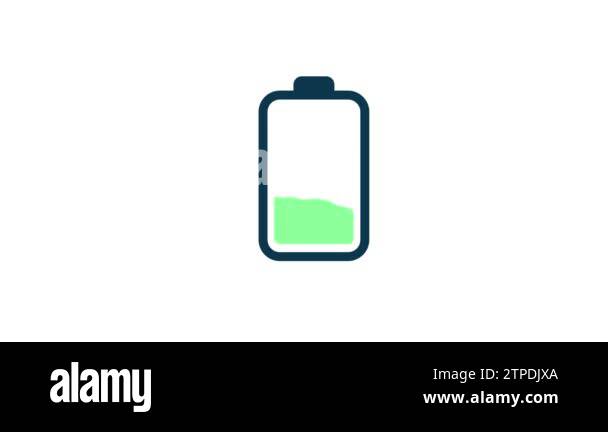 green battery full charged power supply flat animation Stock Video ...