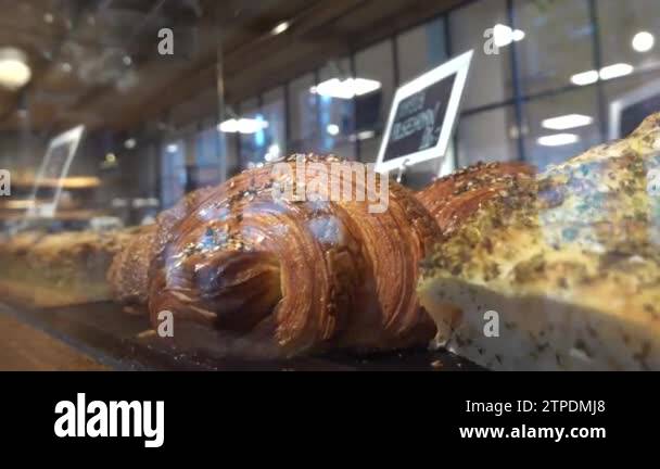 Hirtshals, Denmark A window display of Danish pastries and breads Stock ...
