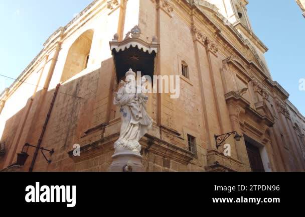 Mdina, Malta 5th November 2023 - statue of the Virgin Mary and baby ...