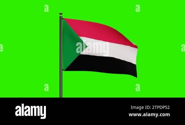 3D Rendered Sudan National Flag Waving Animation with Realistic Wind ...