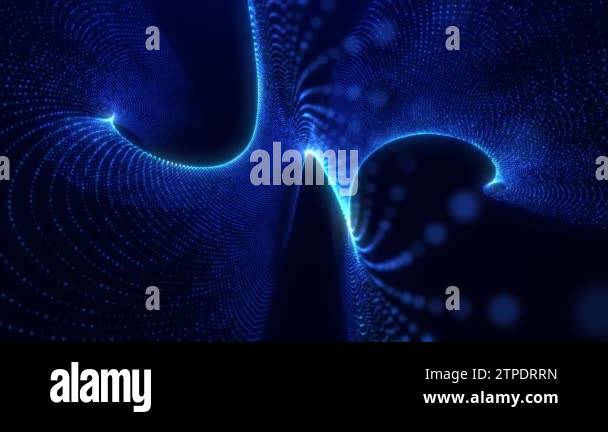 Digital particle background. The surface of the particle points is curved. Big data ...