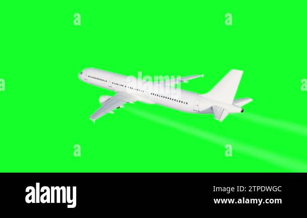 Passenger flying Plane animation. A condensation trail of an airplane ...