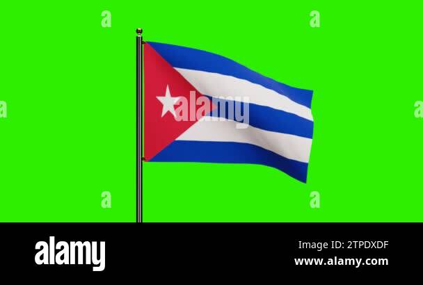 3D Rendered Cuba National Flag Waving Animation with Realistic Wind ...