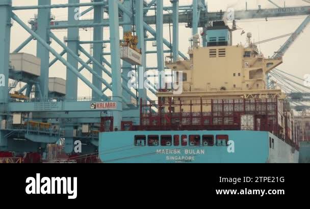 Rotterdam, The Netherlands - September 17, 2023: Containers loaded onto ...