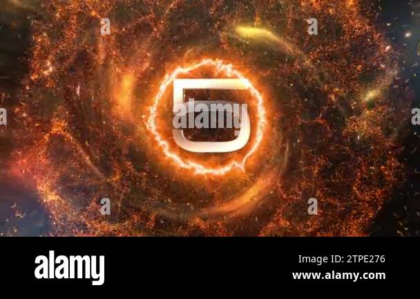 Five Seconds Countdown Timer with abstract fire burst energy background ...