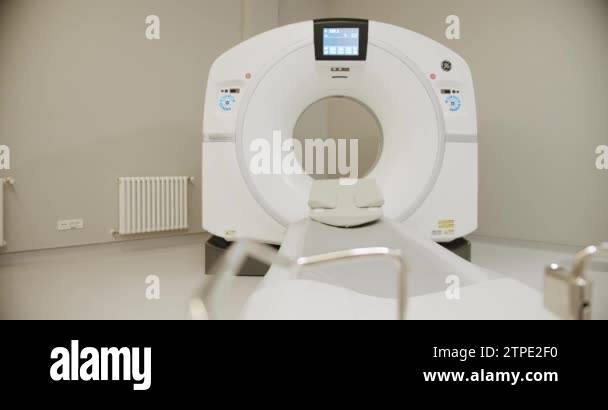Computed tomography machine in hospital. Magnetic resonance imaging ...