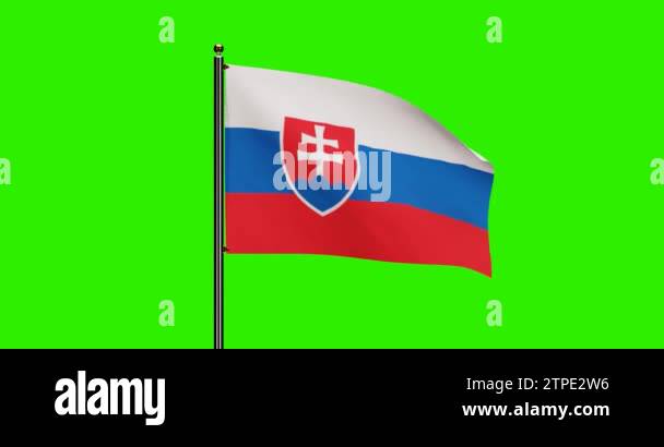 3D Rendered Slovakia National Flag Waving Animation with Realistic Wind ...