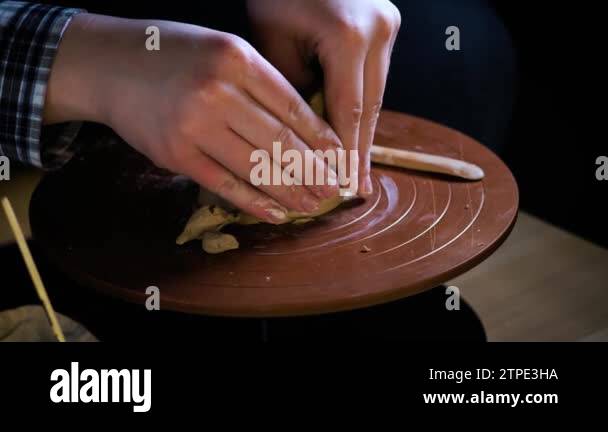 Potter special tools handles clay. Master crock. The creative process ...