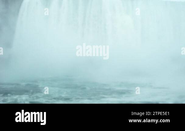 Niagara Falls frontal close-up of the immense volume of water plunging ...