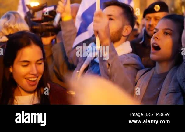 Demonstration Israel man women riot activist against kidnapping people ...