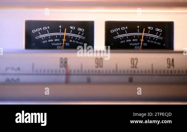 Vintage radio showing the meters moving Stock Video Footage - Alamy