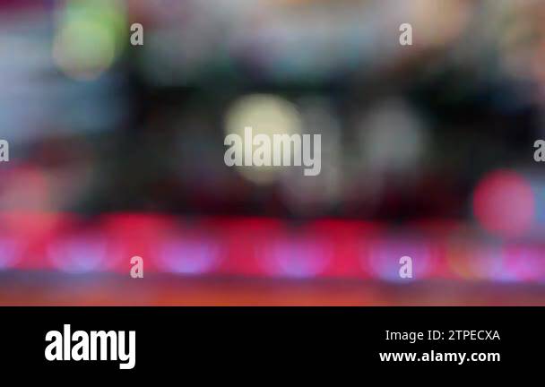 Spinning Illuminated Blur Circle Carousel Lights in Amusement Park ...