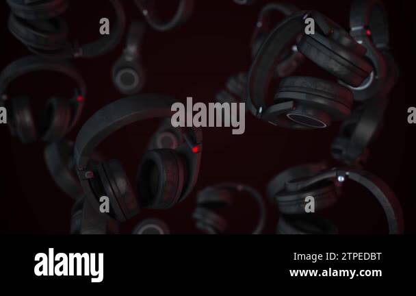 Headphone animation with alpha channel Video loops. Rotating Headphones ...