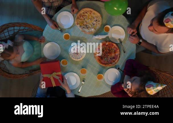 Family and parenthood creative concept. Scene in the living room. Top ...