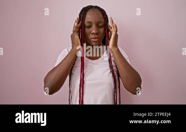 Depressed african american woman, overwhelmed by life's struggles ...